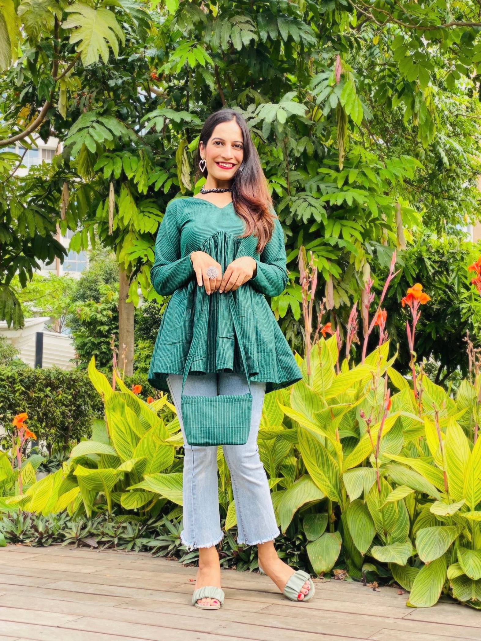 Paradise Green Short Gulnaz Peplum – Passion for Fashion by Shivani