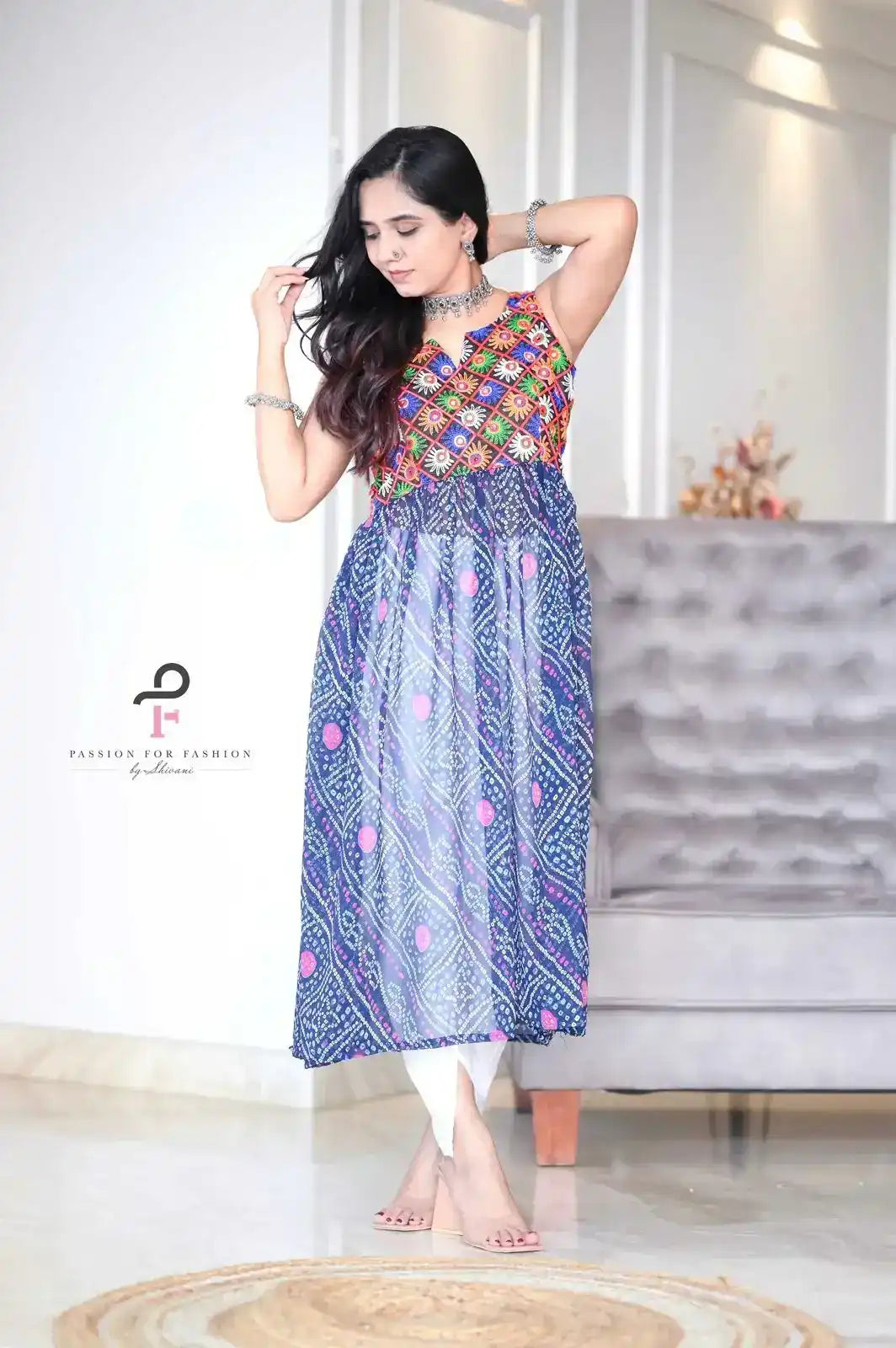 Charm Blue Embroidered Gulnaz Kurta – Passion for Fashion by Shivani
